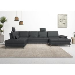 OTTO home Wohnlandschaft &raquo;Costello U-Form, B: 363 cm mit Sitztiefen-, Armteilverstellung &&laquo; 3 Nierenkissen, optional Schlaffunktion & Bettkasten 