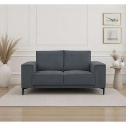 OTTO home 2-Sitzer &raquo;OLAND Cord, Sofa, B: 164 cm, Skandi-Design&laquo; 164 cm, Wellenunterfederung, Skandi-Design, Metallf&uuml;&szlig;e grau 92%PES 8%NY B/H/T: 164cm x