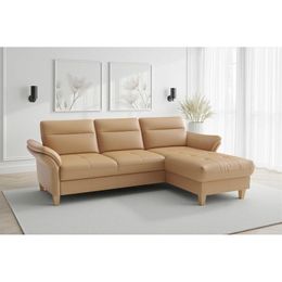 Sit & More sit&more Ecksofa &raquo;Pamela L-Form, Leder, B: 218 und 230 cm&laquo; optional Armteilverstellung, Schlaffunktion & Bettkasten B/H/T: 230cm x 90cm x 164cm, 