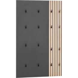 Welltime Garderobenpaneel &raquo;Alexa, Hakenpaneel, Made in Germany, B: 73,5 cm&laquo; Solide Verarbeitung - Dieses Produkt ist in Deutschland gefertigt schwarz 