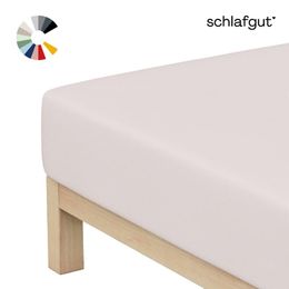 Schlafgut Spannbettlaken &raquo;Basic Cotton Bettlaken, 160 g/m&sup2;, 100% Baumwolle, Spannbetttuch&laquo; Spannbettlaken bis 20 cm Matratzenh&ouml;he, b&uuml;gelfrei und pflegeleicht 