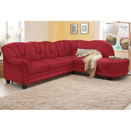 Home Affaire Ecksofa &raquo;Camelita, Landhaus Sofa, 2 Varianten: Recamiere- oder Ottomane, L-Form&laquo; wahlweise mit Bettfunktion rot MELROSE /Struktur (100% 
