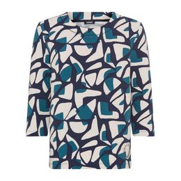Olsen Shirt Damen Gr&ouml;&szlig;e M hellbeige / dunkelblau / petrol