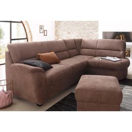 Sit & More sit&more Ecksofa &raquo;Pandora, L-Form, B: 251 cm, Bettfunktion & Bettkasten w&auml;hlbar&laquo; Frei im Raum stellbar, Federkernpolsterung, komfortable Sitzh&ouml;he 45 