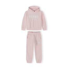 MINOTI Jogginganzug M&auml;dchen Gr&ouml;&szlig;e 134/140 rosa / wei&szlig;