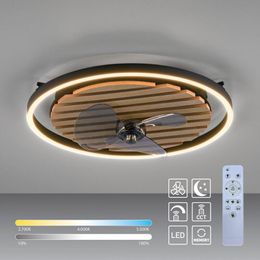 OTTO home Deckenleuchte &raquo;Brockett - Akustikpaneele&laquo; LED-Board 1 Stk. warmwei&szlig; - kaltwei&szlig; Deckenventilator, Deckenlampe, Ventilator, Akustik, Holz, 