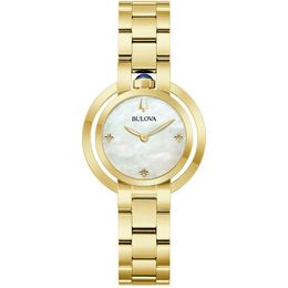 Bulova Damen Quarzuhr &raquo;Rubaiyat&laquo; Armbanduhr, Damenuhr, Edelstahlarmband, analog gold Einheitsgr&ouml;&szlig;e