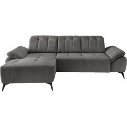 Home Affaire Ecksofa &raquo;Lazio modern und bequem, schmale Armlehnen, tolle Detailverarbeitung&laquo; grau 100% Polyester B/H/T: 280cm, Microfaser, Recamiere 