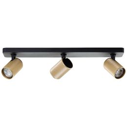 Brilliant Deckenstrahler &raquo;Marty&laquo; GU10 1 Stk. Warmwei&szlig; Spotbalken schwenkbar, 12x53x9cm, GU10, 345lm, schwarz/matt gold schwarz 3, H: 12cm, 1 Stk.