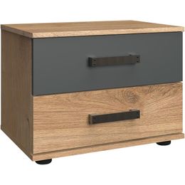 wimex Nachttisch &raquo;Stockholm, Nachtkommode 52cm breit, Made in Germany&laquo; Industrial Look, 2 H&ouml;hen zur Auswahl, einzeln oder im 2er Set grau Pflegeleichte 