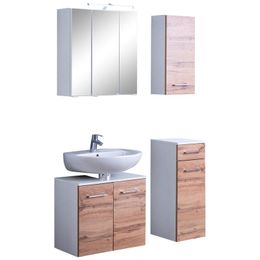 Welltime Badm&ouml;bel-Set &raquo;Avignon&laquo; 4 Stk. tlg. wei&szlig; Holzwerkstoff B/H/T: 90cmcm x 200cmcm x 35cmcm