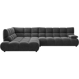 Home Affaire Ecksofa &raquo;Cozy Bubble, mit klappbarer Armlehne, Breite 324 cm&laquo; mit eleganter Steppung, Rundumbezug & weicher Polsterung grau 100% 