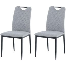 OTTO home Esszimmerstuhl &raquo;Rom&laquo; (Set) 2 Stk.bequemer Stuhl mit hochwertigem Stoffbezug und Griff im R&uuml;cken Metall, Polyester B/H/T: 46cm x 92,5cm x 