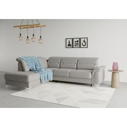 Sit & More sit&more Ecksofa &raquo;Sinatra L-Form&laquo; mit Ottomane, optional mit Kopfteilverstellung und Armteilfunktion grau 100% Polyester B/H/T: 251cm x 85cm x 220cm, 