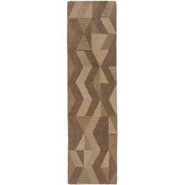 FLAIR RUGS Wollteppich &raquo;Asher 3D Effekt&laquo; rechteckig 10 mm H&ouml;he Wolle, Teppich, Wohnzimmer, Schlafzimmer, Esszimmer beige Wolle B : 60cm 1 Stk., 10mm, 