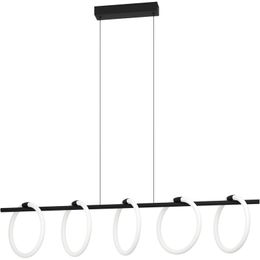 Eglo H&auml;ngeleuchte &raquo;CARANACOA&laquo; LED-Modul 1 Stk. Warmwei&szlig; H&auml;ngeleuchte in schwarz aus Stahl - 7W - Warmwei&szlig; schwarz H: 110cm, 1 Stk.