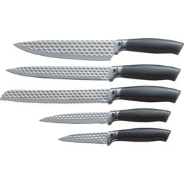King Messer-Set &raquo;CARBON DIAMOND&laquo; Klingen mit Rautenstruktur silber Spezialklingenstahl, Stahl Einheitsgr&ouml;&szlig;e