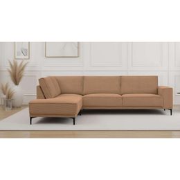 OTTO home Ecksofa &raquo;OLAND Cord L-Form, B: 289 cm, Skandi-Design&laquo; Struktur, Flachgewebe, Luxus-Microfaser, Boucle braun 92%PES 8%NY B/H/T: 289cm x 85cm 