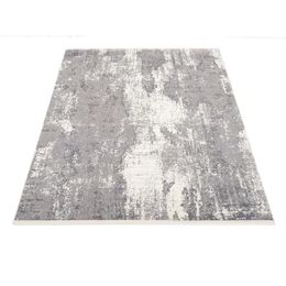 OCI DIE TEPPICHMARKE Teppich &raquo;TOP LARISSA&laquo; rechteckig 7 mm H&ouml;he 3-D Hoch Tief Optik, mit Fransen, Wohnzimmer grau Polypropylen (PP) B : 240cm 1 Stk., 