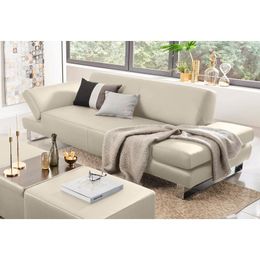 W.Schillig 2-Sitzer &raquo;taboo Designsofa mit hohem Sitzkomfort&laquo; mit &Uuml;bertiefe, inklusive Armlehnenverstellung, mit Kontrastnaht grau Longlife Xtra-Leder 
