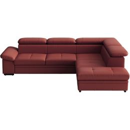 Sit & More sit&more Ecksofa &raquo;Viola, L-Form, Leder, B: 249 cm&laquo; optional mit Schlaffunktion braun B/H/T: 249cm x 73cm x 226cm, NaturLEDER Stoff, Ottomane rechts,