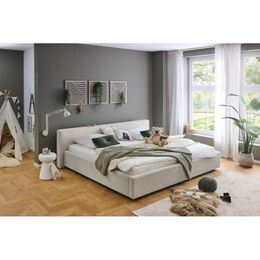 Meise M&ouml;bel meise.m&ouml;bel Polsterbett &raquo;CUBE in Cord, Familienbett 240x200cm, wahlweise mit Lattenrost&laquo; verschiedene Farben erh&auml;ltlich beige Liegefl&auml;che L&auml;nge B: 