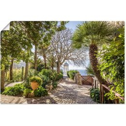 Artland Wandbild &raquo;Garten Son Marroig bei Dei&Atilde; , Mallorca&laquo; Gartenbilder 1 Stk. tlg. als Leinwandbild, Poster in verschied. Gr&ouml;&szlig;en gr&uuml;n B/H/T: 90cm x 60cm, 