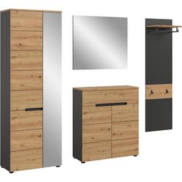 Home Affaire Garderoben-Set &raquo;REHAT, TOPSELLER!, 4-teilig, Breite 220 cm, individuell erweiterbar&laquo; Set, bestehend aus: Garderobenschrank, Kommode, 