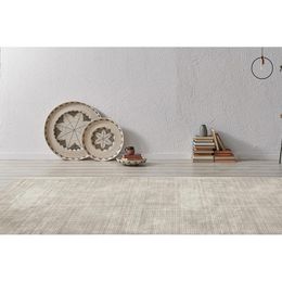 Padiro Teppich &raquo;Bridget 125&laquo; rechteckig 10 mm H&ouml;he Kurzflor, Hoch-Tief-Struktur mit Vintage Look beige Viskose B : 120cm 1 Stk., 10mm, L: 170cm