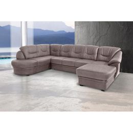 Sit & More sit&more Wohnlandschaft &raquo;Savoni U-Form&laquo; wahlweise mit Schlaffunktion grau NaturLEDER (echtes Rindsleder) in Sitz und R&uuml;cken. Korpus in passendem 