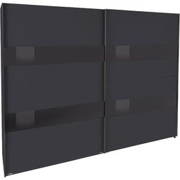 wimex Schwebet&uuml;renschrank &raquo;Altona&laquo; mit Glaselementen und zus&auml;tzlichen Einlegeb&ouml;den grau Holzwerkstoff Graphit, B/H/T: 270cm x 208cm x 65cm, T&uuml;ren: 2 Stk.
