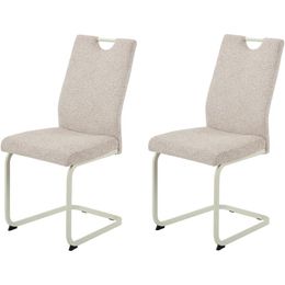 Hela Freischwinger &raquo;TIVOLI&laquo; (Set) 2 Stk.Freischwinger, Gestell Perlwei&szlig;, mit Griff, 140kg belastbar beige Metall, Polyester, Stoff B/H/T: 43,5cm x 