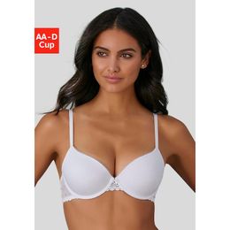 Lascana Damen Lascana Schalen-BH mit B&uuml;gel, aus Bio-Baumwolle, T-Shirt-BH, bequemer BH wei&szlig; 70, Cup C