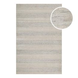 Wecon Home Teppich &raquo;Seattle&laquo; rechteckig 11 mm H&ouml;he Kurzflorteppich, handgewebt, TENCEL & Schurwolle, Streifen, Wohnzimmer beige Lyocell B : 80cm 1 Stk