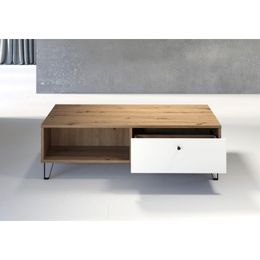Home Affaire Couchtisch &raquo;Tarragona&laquo; Couchtisch m. 2 Schub.K, 2 F&auml;chern & Soft-Close - (B/T/H) 110/60/37 cm braun B/H/T: 110cm x 37cm x 60cm