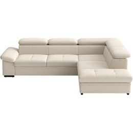 Sit & More sit&more Ecksofa &raquo;Viola, L-Form, B. 249 cm&laquo; optional Schlaffunktion 95% Polyester, 5% Polyamid B/H/T: 249cm x 73cm x 226cm, Flachgewebe LINO, Ottomane