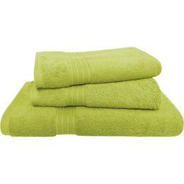 Dyckhoff Handtuch Set &raquo;Siena&laquo; Set 3 Stk. Frottier mit Bord&uuml;re; 2 Handt&uuml;cher (50x100cm), 1 Duschtuch (70x140cm) gr&uuml;n Frottier, Obermaterial: 100% Baumwolle 3 