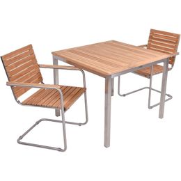 Garden Pleasure Garten-Essgruppe &raquo;DENVER Set 10&laquo; 3 Stk. tlg. silber Einheitsgr&ouml;&szlig;e