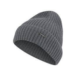 Bruno Banani Herren Strickm&uuml;tze mit dezentem Marken-Metall-Label grau Einheitsgr&ouml;&szlig;e