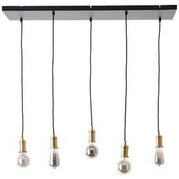 Brilliant Pendelleuchte &raquo;Darcia&laquo; E27 1 Stk. 133 x 35 x 95 cm, 5 x E27, k&uuml;rzbar, Metall, messingfarben/schwarz schwarz 5, 1 Stk.