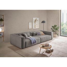 LeGer Home by Lena Gercke 3-Sitzer &raquo;PIARA XXL Struktur u. Leinenoptik, Sofa mit Kedernaht&laquo; schwarze F&uuml;&szlig;e, bequemer Sitzkomfort, extra tiefe Sitzfl&auml;che