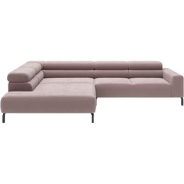 Home Affaire Ecksofa &raquo;Antonelli, L-Form, incl. Kopfteilverstellung, Breite 312 cm&laquo; wahlweise elektrische Sitztiefenverstellung rosa 95% Polyester, 5% 