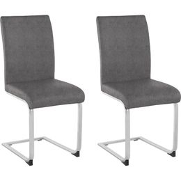 OTTO home Freischwinger &raquo;Charissa&laquo; (Set) 2 Stk.Bezug in verschiedenen Qualit&auml;ten, maximale Belastbarkeit 120 kg grau Holzwerkstoff, Metall B/H/T: 44cm