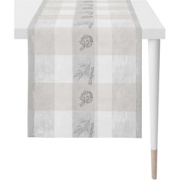Apelt Tischl&auml;ufer &raquo;1615 Summergarden, Sommerdeko, Sommer&laquo; Jacquardgewebe grau Polyester B/L: 48cm x 140cm, 1 Stk., rechteckig