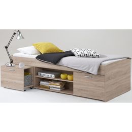 FMD Funktionsbett braun Liegefl&auml;che B/L: 90cm x 200cm H: 57,5cm, kein H&auml;rtegrad
