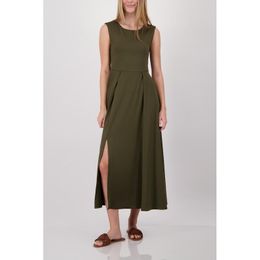 monari Damen Maxikleid &raquo;Kleid uni&laquo; Ohne Tasche Regular fit mit Schlitzen gr&uuml;n 40, N-Gr