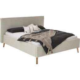Meise M&ouml;bel meise.m&ouml;bel Polsterbett &raquo;Riva&laquo; mit eichefarbigen Holzf&uuml;&szlig;en, wahlweise mit Bettkasten und Lattenrost beige Liegefl&auml;che L&auml;nge B: 200cm x 180cm, 