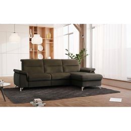 Sit & More sit&more Ecksofa &raquo;Astoria L-Form&laquo; wahlweise mit motorischer Relaxfunktion gr&uuml;n 100% Polyester B/H/T: 260cm x 91cm x 175cm, Luxus-Microfaser in 
