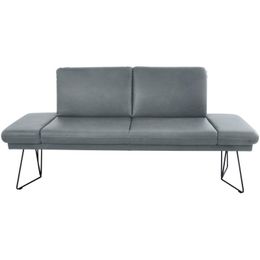K+w Komfort & Wohnen K+W Komfort & Wohnen Essbank &raquo;Pego Polsterbank&laquo; Seitenteilverstellung, wahlweise in 206 oder 226cm, Echtleder Bezug blau B/H/T: 206cm x 88cm x 66cm, 
