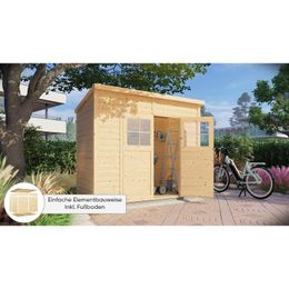 BERTILO Gartenhaus &raquo;Alster 2&laquo; beige Massivholz Fu&szlig;boden im Gartenhaus, ohne Dacheindeckung